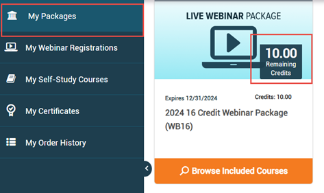 How will I know how many credits I have left on my 16-credit package ...