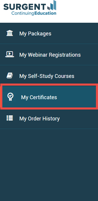 How to Access and Download My Certificates – Surgent CPE